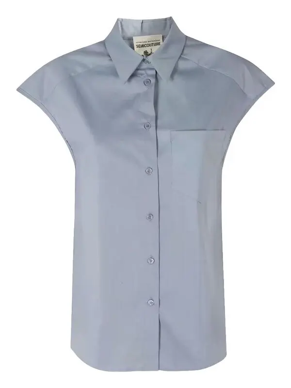 SEMICOUTURE Sleeveless Blouse - Blue