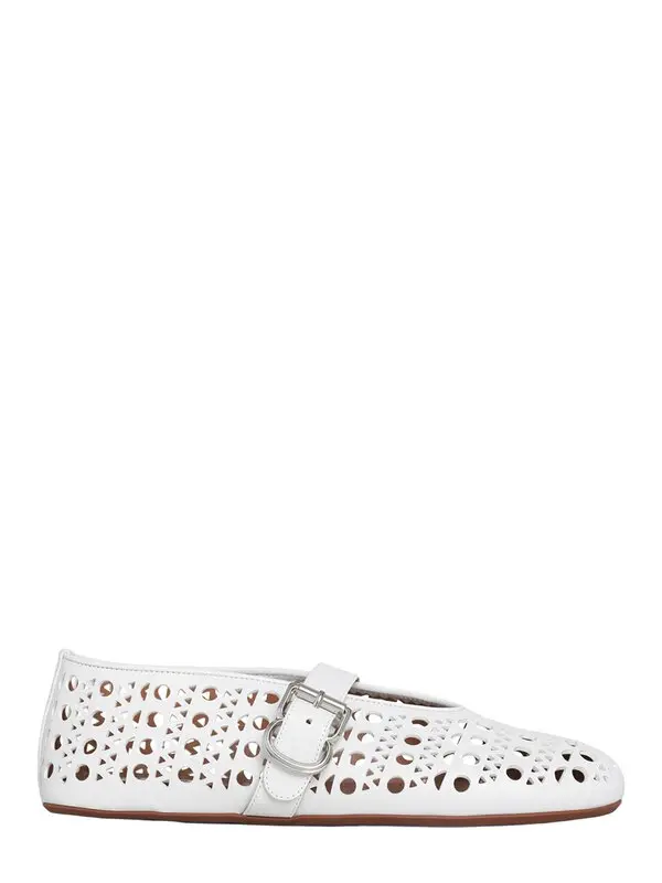 Alaïa Lambskin Vienne Ballet Flats - White
