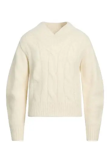 JIL SANDER Ivory Mohair Wool Blend Sweater - White