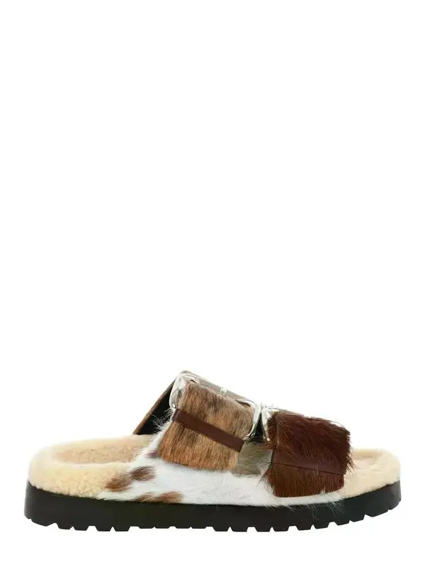Dsquared2 Buckled Pony-hair Sandals - Brown