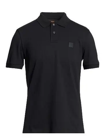 BOSS Polo Shirt Size Cotton, Elastane - Black