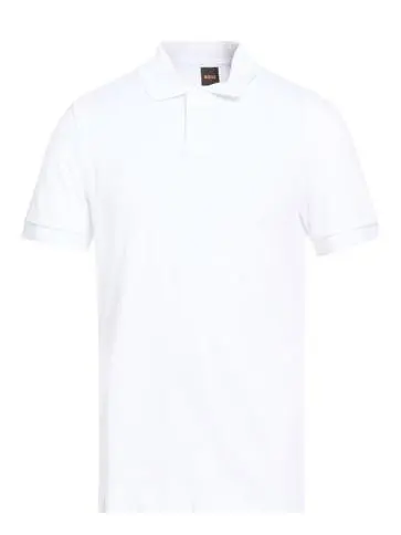 BOSS Polo Shirt Size Cotton, Elastane - White