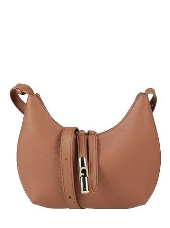 Furla Leather Hobo Bag With Adjustable Shoulder Strap - Camel