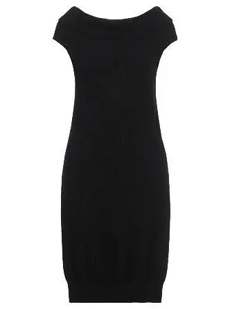 SEMICOUTURE Off-the-shoulder Knit Mini Dress - Black