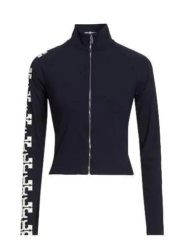 Tory Burch Polyamide And Lycra Zip-up Sweatshirt - Navy