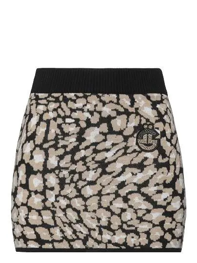 GAËLLE PARIS Leopard Print Knit Mini Skirt - Beige