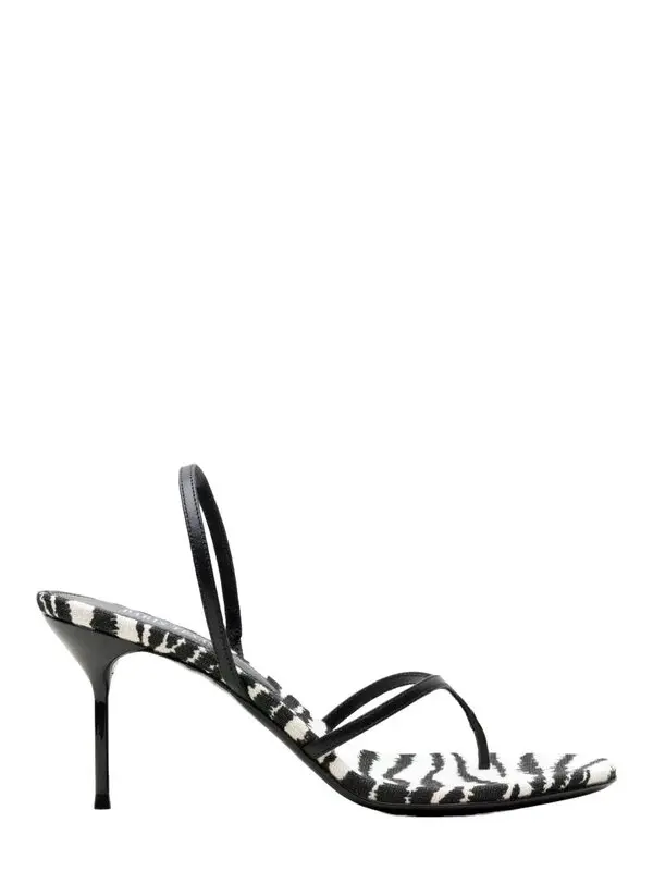 Paris Texas Lidia Zebra-print Stiletto Sandals - Black
