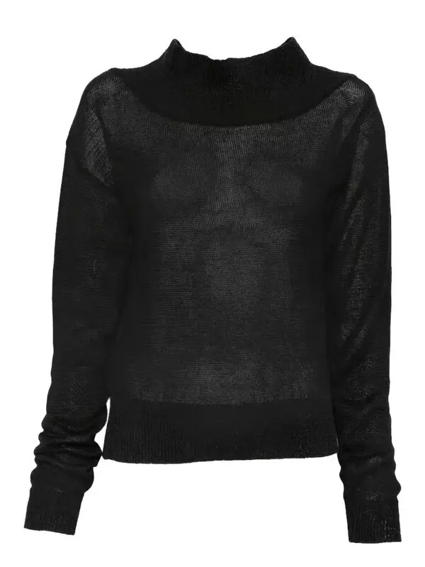 Paloma Wool Soto Funnel-neck Fine-knit Sweater - Black