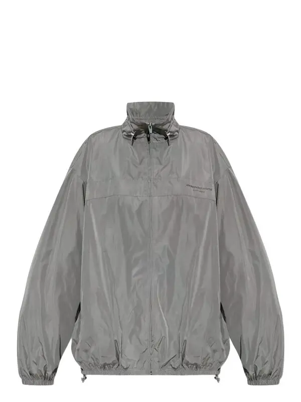 Alexander Wang Logo-print High-neck Jacket - Grey