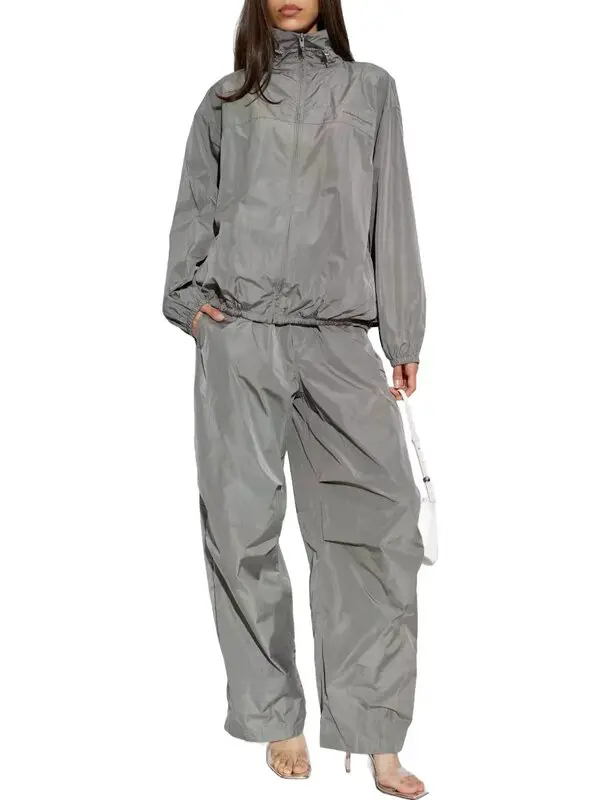 Alexander Wang Elasticated Drawstring Waist Wide Leg Track Pants - Grey