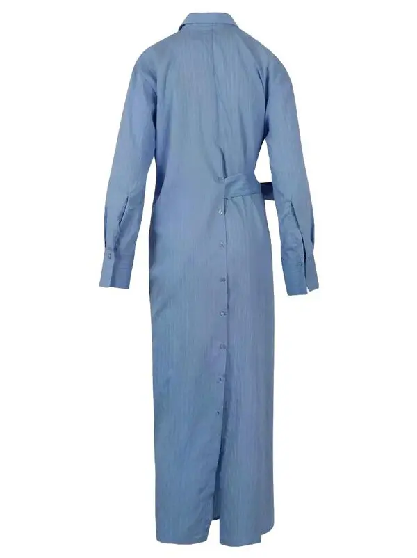 BALOSSA Evelin Pinstriped Wrap Dress - Blue