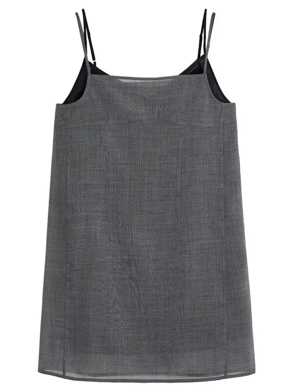 Cos Layered Wool Blend Mini Dress - Gray