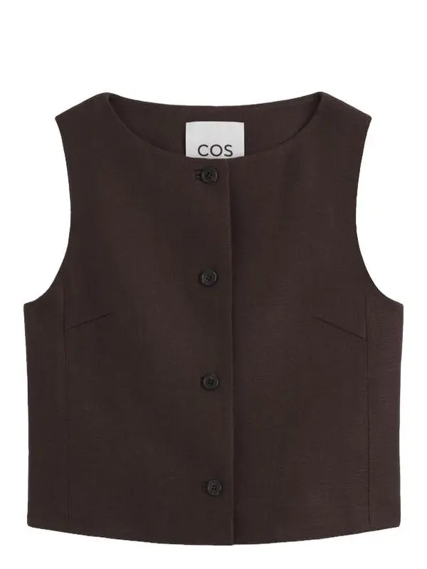Cos Tailored Vest - Brown