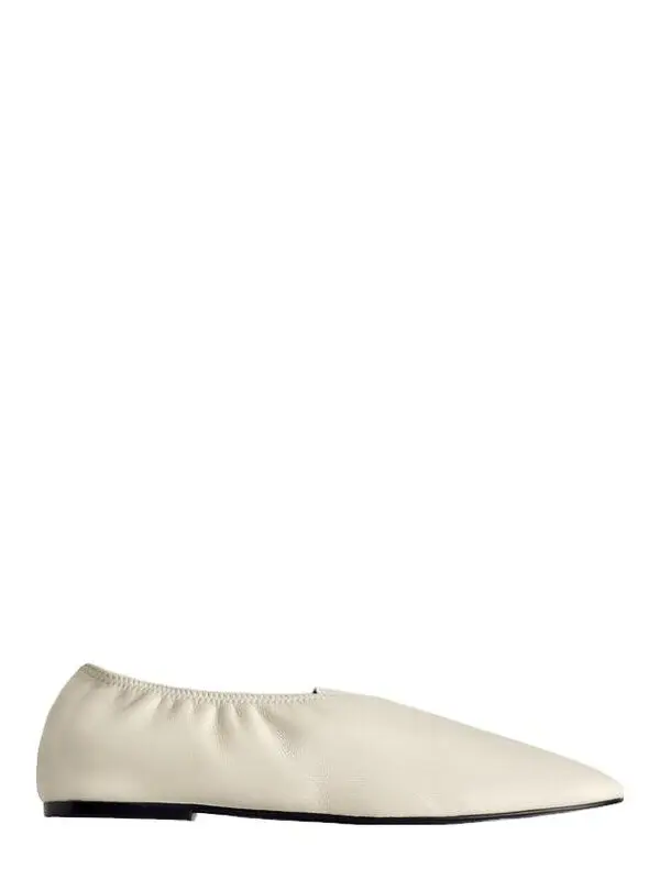 Cos Soft Ballerina Pumps In Sheep Leather - White