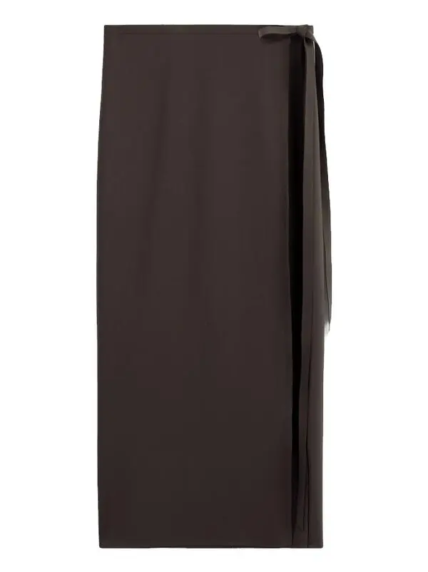 Cos Sarong Wrap Midi Skirt - Brown