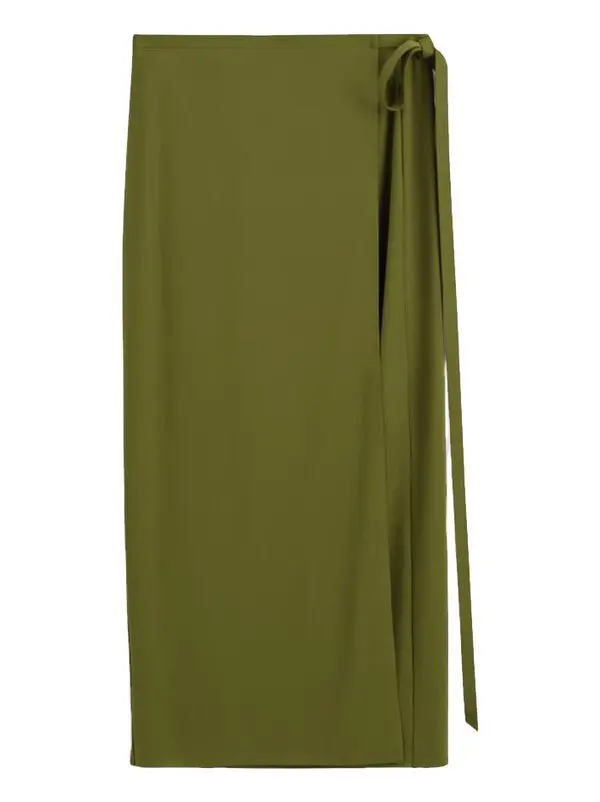 Cos Sarong Wrap Midi Skirt - Green