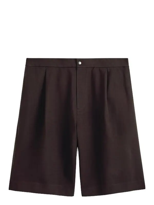 Cos Milano-jersey Shorts With Snap Closure - Brown