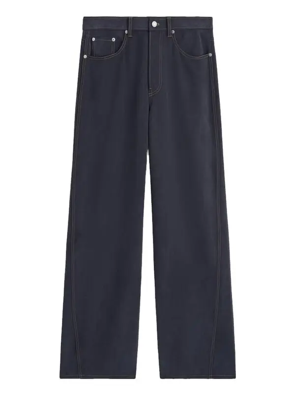 Cos Denim-effect Mulberry Silk Pants - Indigo