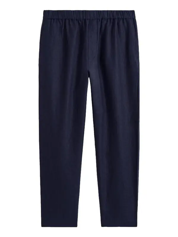 Cos Elasticized Linen Regular-fit Tapered Pants - Navy
