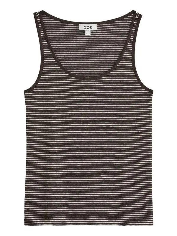 Cos Linen-jersey Tank Top - Brown