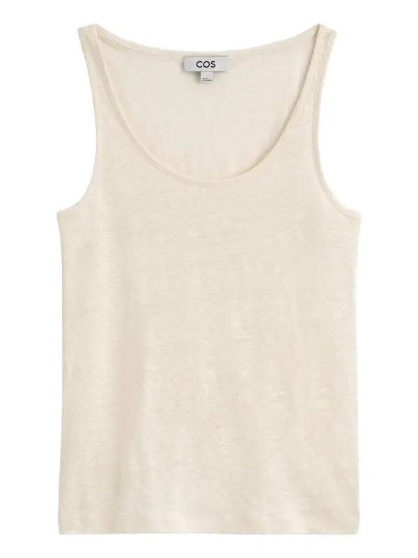 Cos Linen-jersey Tank Top - White