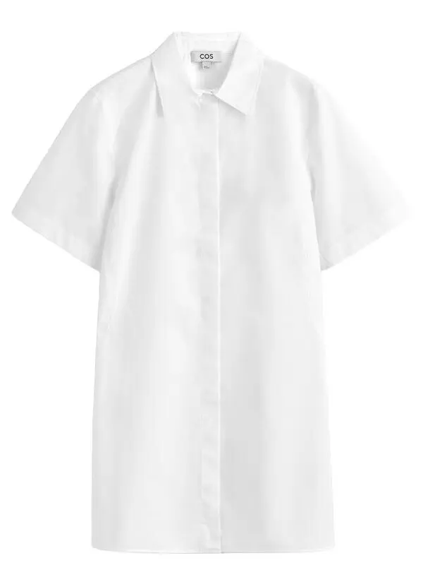 Cos Classic Cotton Mini Shirt Dress - White