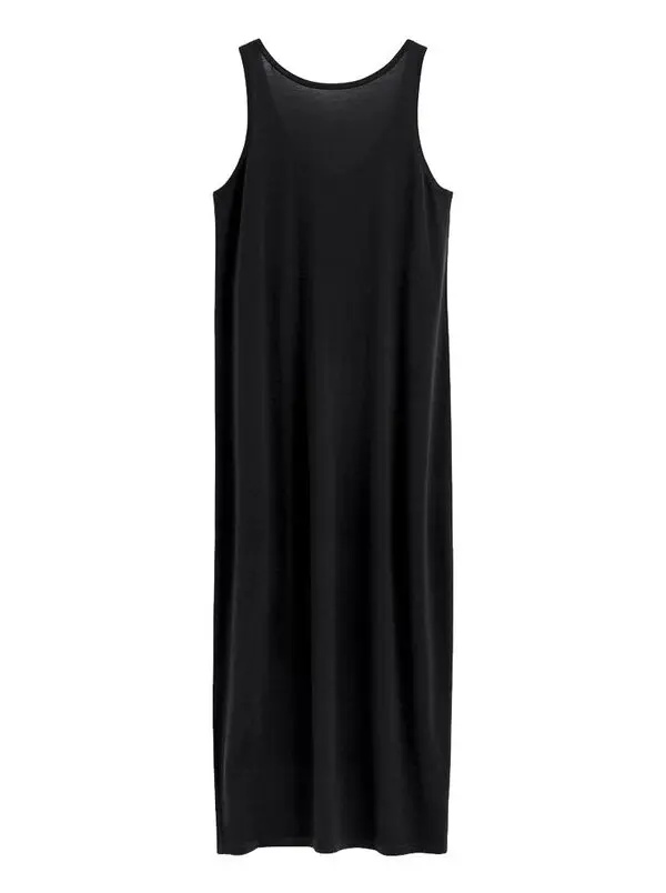 Cos Rounded Merino Wool Maxi Dress - Black