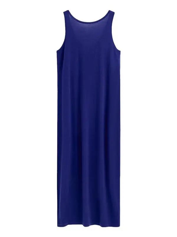 Cos Rounded Merino Wool Maxi Dress - Blue
