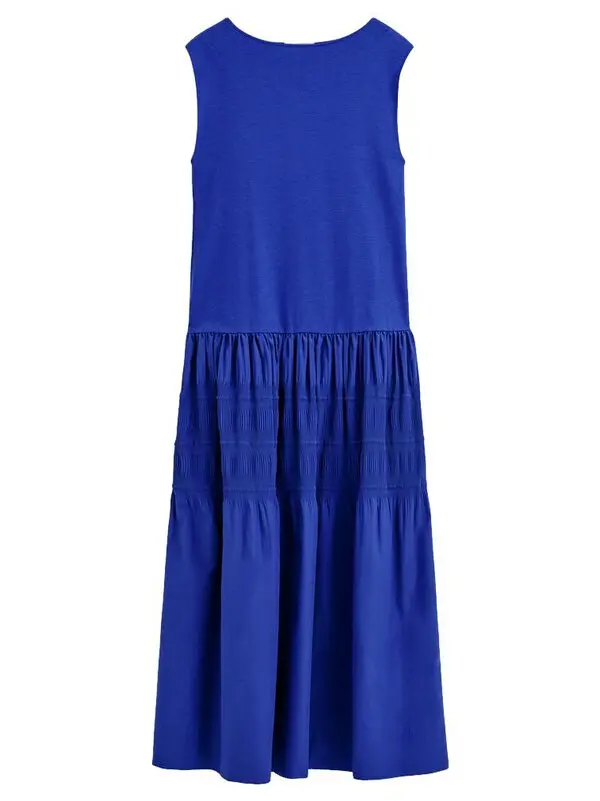 Cos Tiered Gathered Midi Dress - Blue