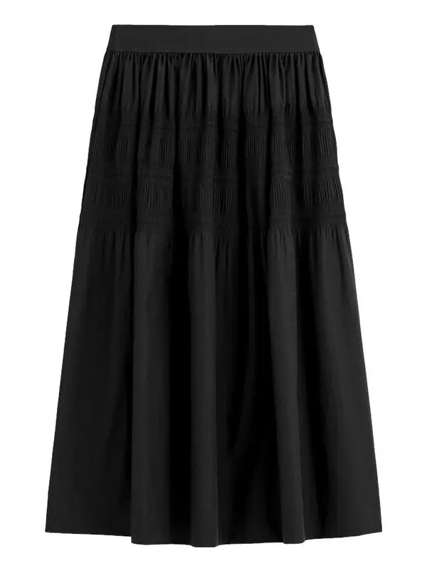 Cos Tiered Gathered Midi Skirt - Black