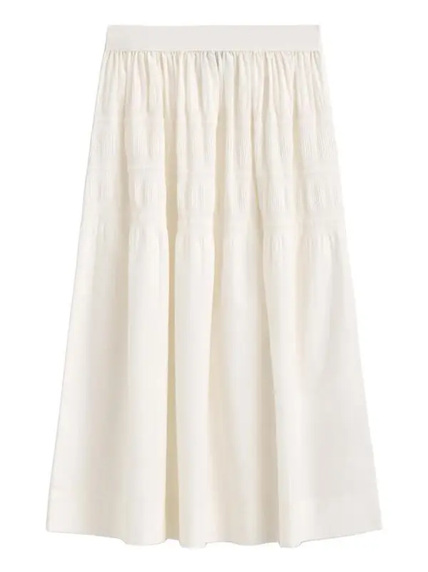 Cos Tiered Gathered Midi Skirt - White