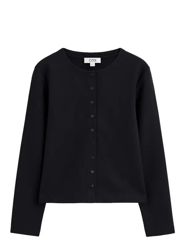 Cos Minimal Jersey Cardigan - Black
