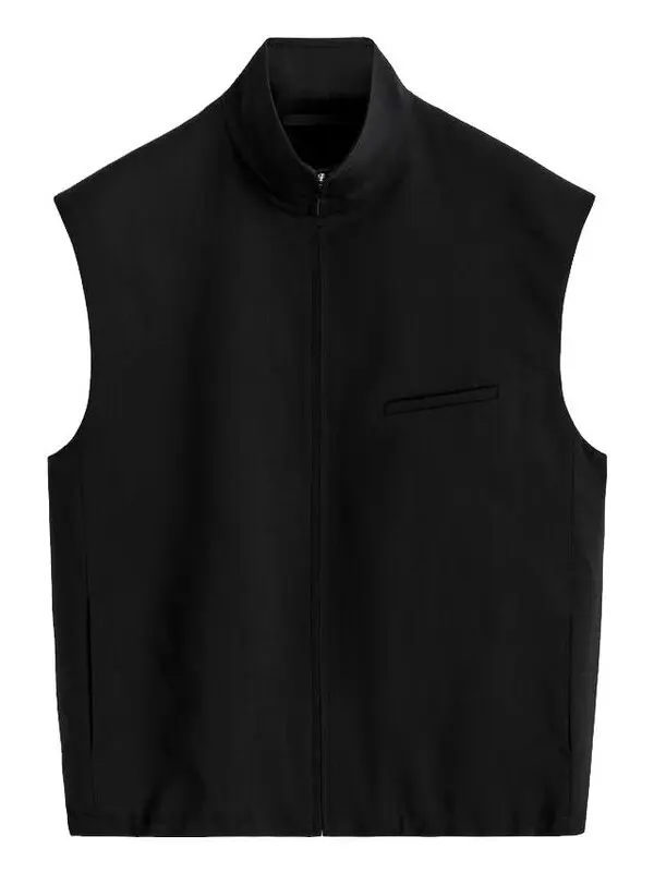 Cos Tailored Wool Vest With Funnel Neck - Black