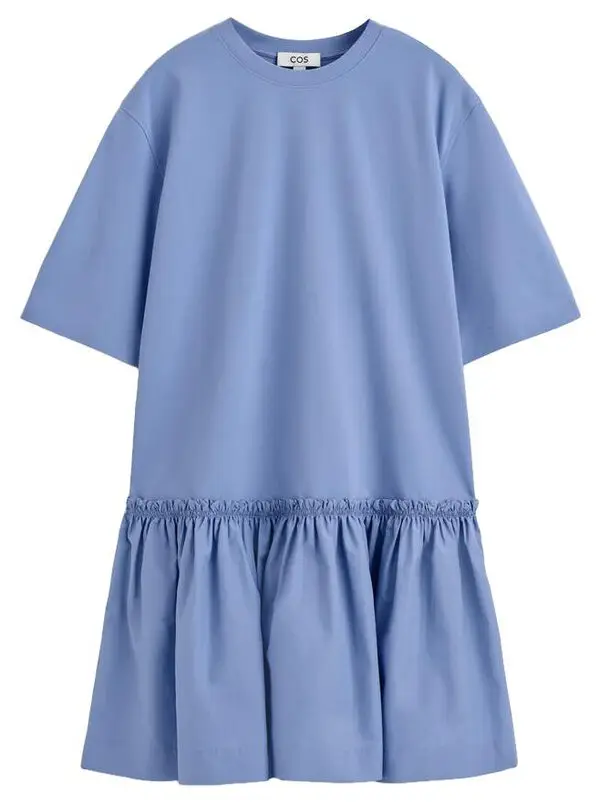 Cos Panelled Dropped-waist Mini Dress - Blue