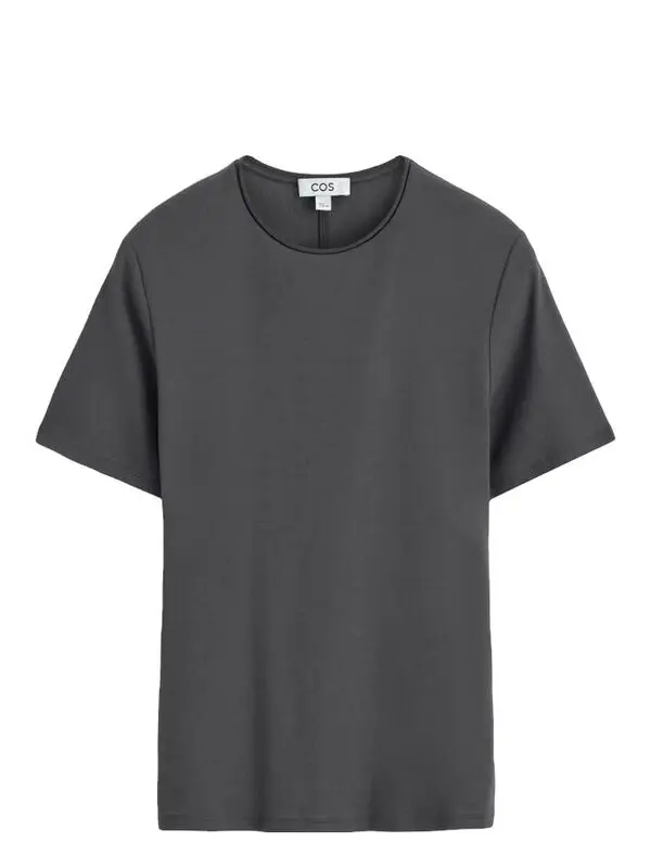 Cos Slim-fit Cotton Crepe Lightweight T-shirt - Gray