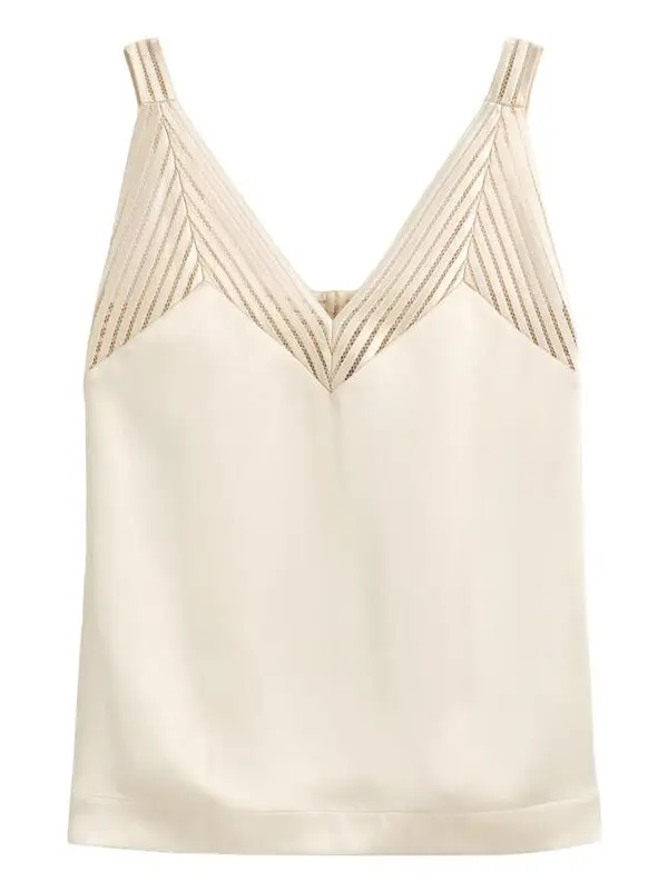 Cos Open-stitch Satin Cami Top - White
