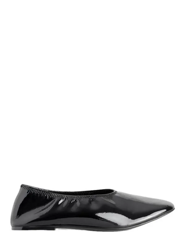 Cos Minimal Patent Leather Ballet Flats - Black