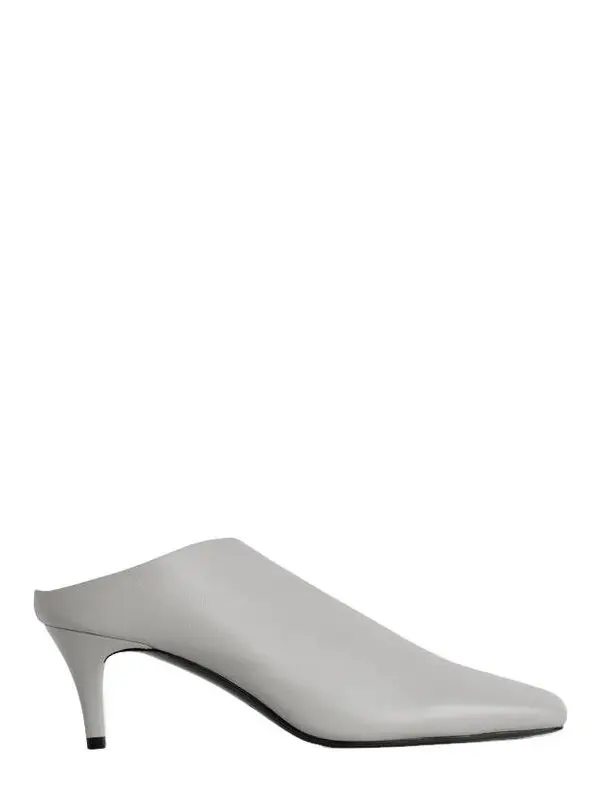 Cos Draped Leather Kitten-heel Mules - Gray