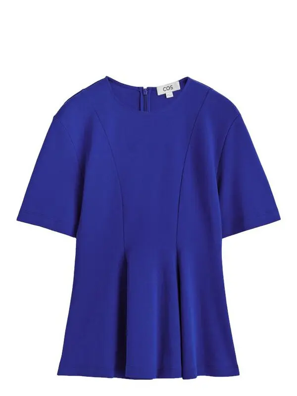 Cos Waisted Cotton T-shirt - Blue