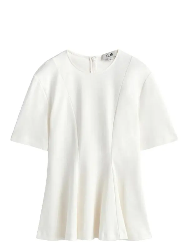 Cos Waisted Cotton T-shirt - White