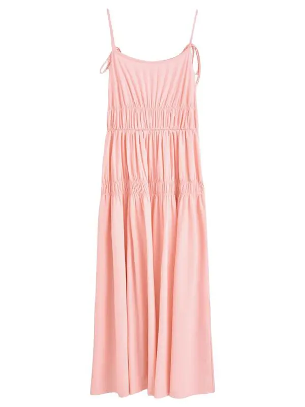 Cos Gathered Jersey Midi Dress - Pink