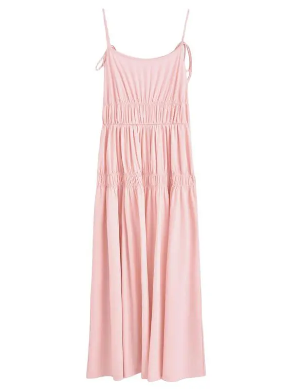 Cos Gathered Jersey Midi Dress - Pink