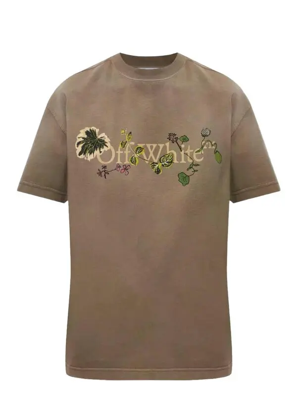 Off-White Logo Print T-shirt - Neutrals