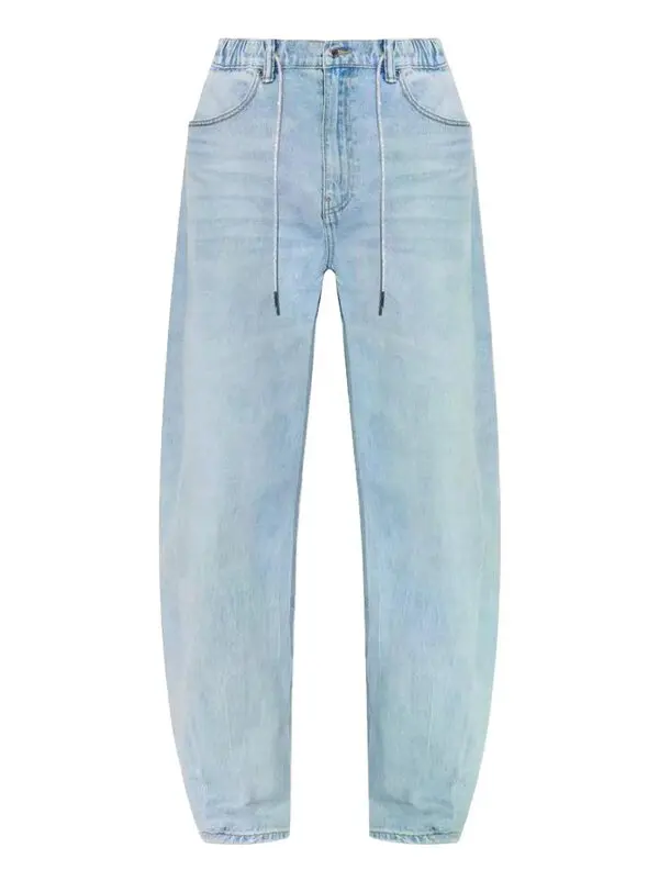 Alexander Wang Crystal-embellished Drawstring Jeans - Blue