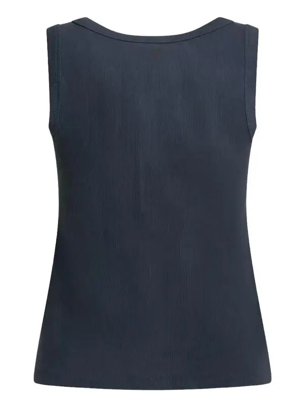 Max Mara Ribbed Knit Scoop Neck Tank Top - Blue