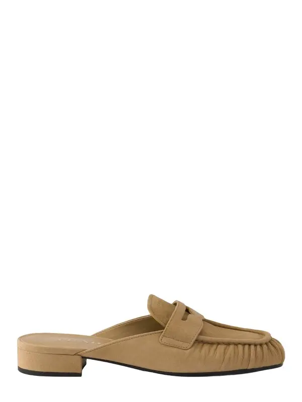 Prada Suede Mules - Neutral