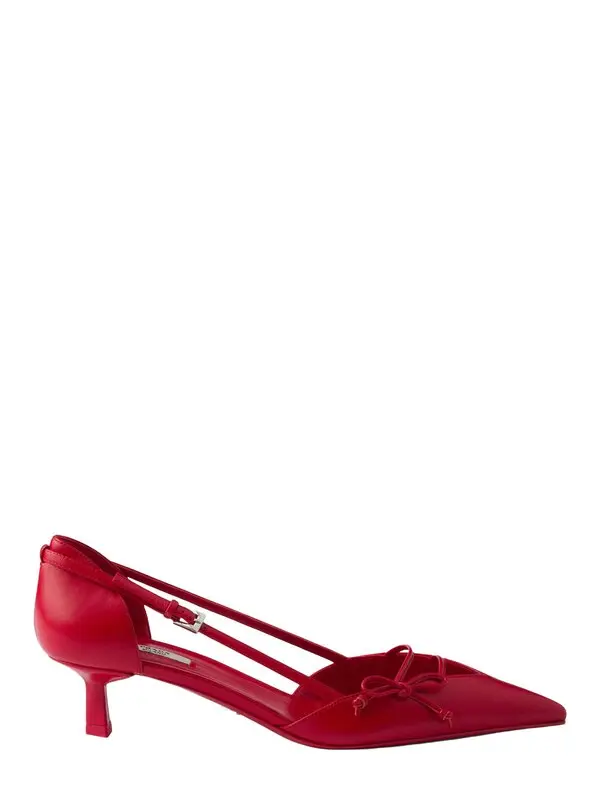 Prada Leather Open-side Pumps - Red