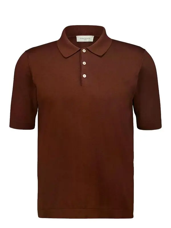 PIACENZA CASHMERE 1733 Short-sleeved Polo Shirt - Brown