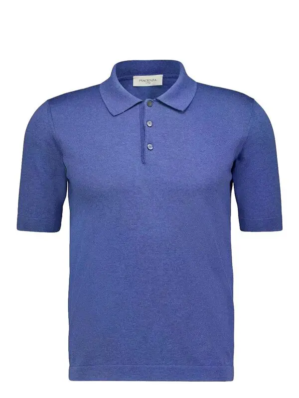 PIACENZA CASHMERE 1733 Short-sleeve Polo Shirt - Blue