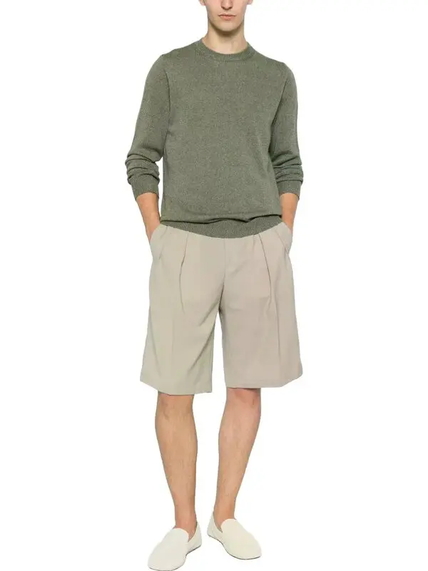 BRIGLIA 1949 Bedfords Pleated Shorts - Green